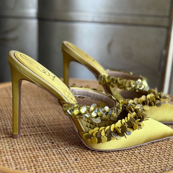 Sam Edelman | Shoes | Elegant Yellow Olive Embellished Shoes Miles ...
